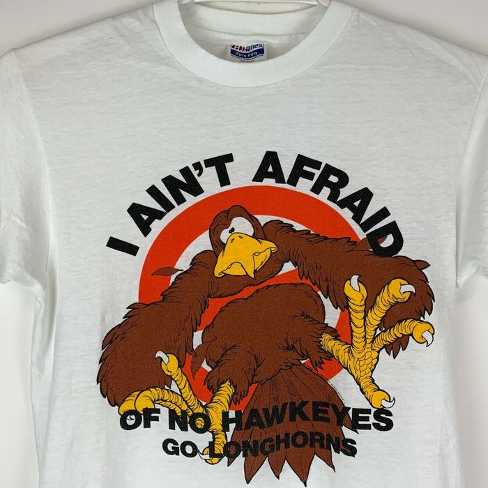 Hanes Vintage 80s University Texas Longhorns No Hawkeyes T Shirt | Grailed