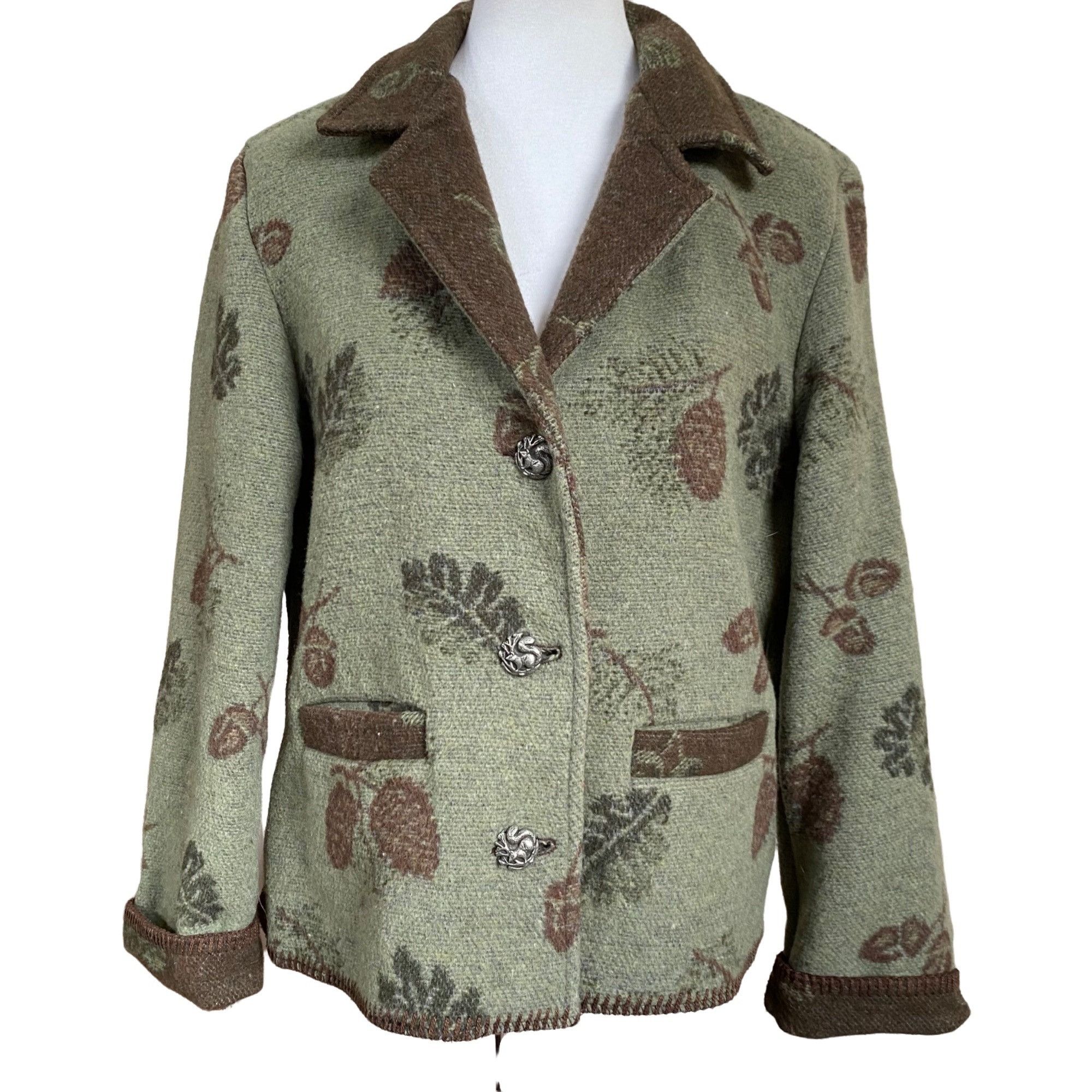 Vintage Vintage Wooded River Jacket Wool Western Leaves Farmhouse | Grailed