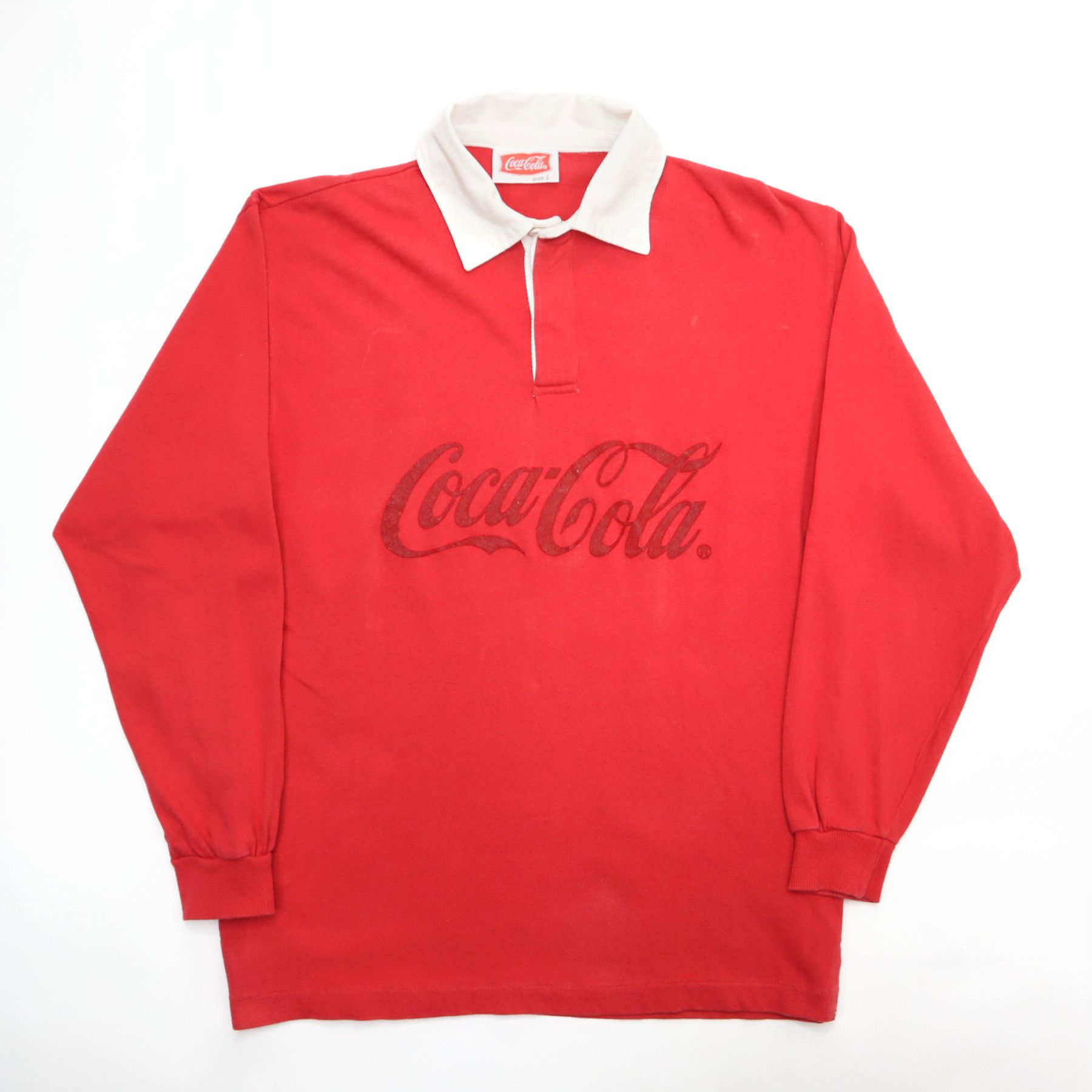 Coca Cola × Vintage COCA-COLA Rugby Shirt Long Sleeve Polo Shirt | Grailed