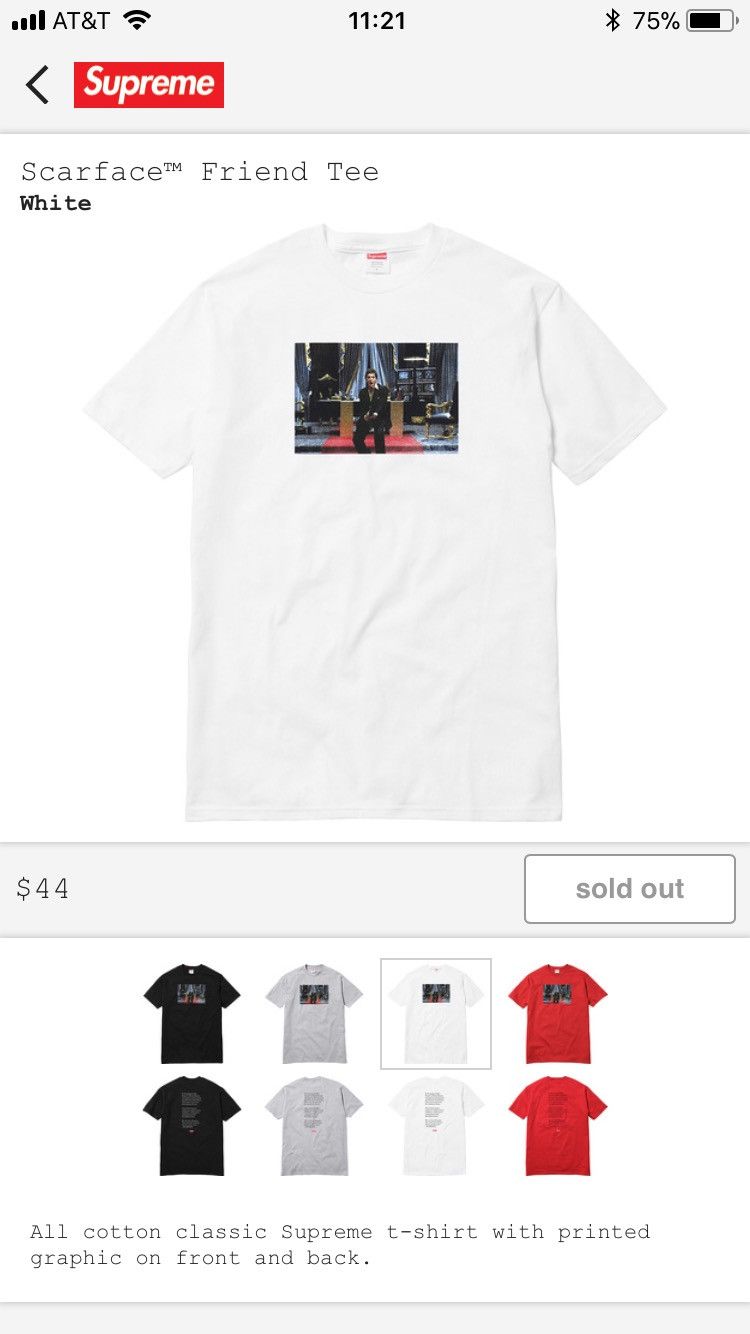 Supreme Scarface Friend Tee | Grailed