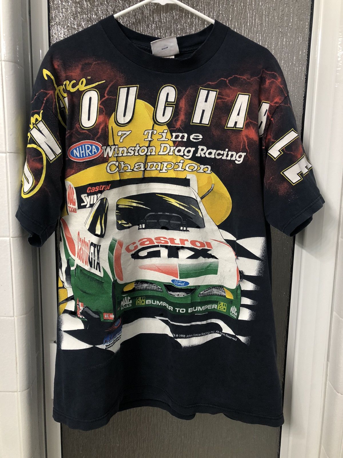 Logo Athletic Vintage 1998 nascar AOP John force t shirt | Grailed