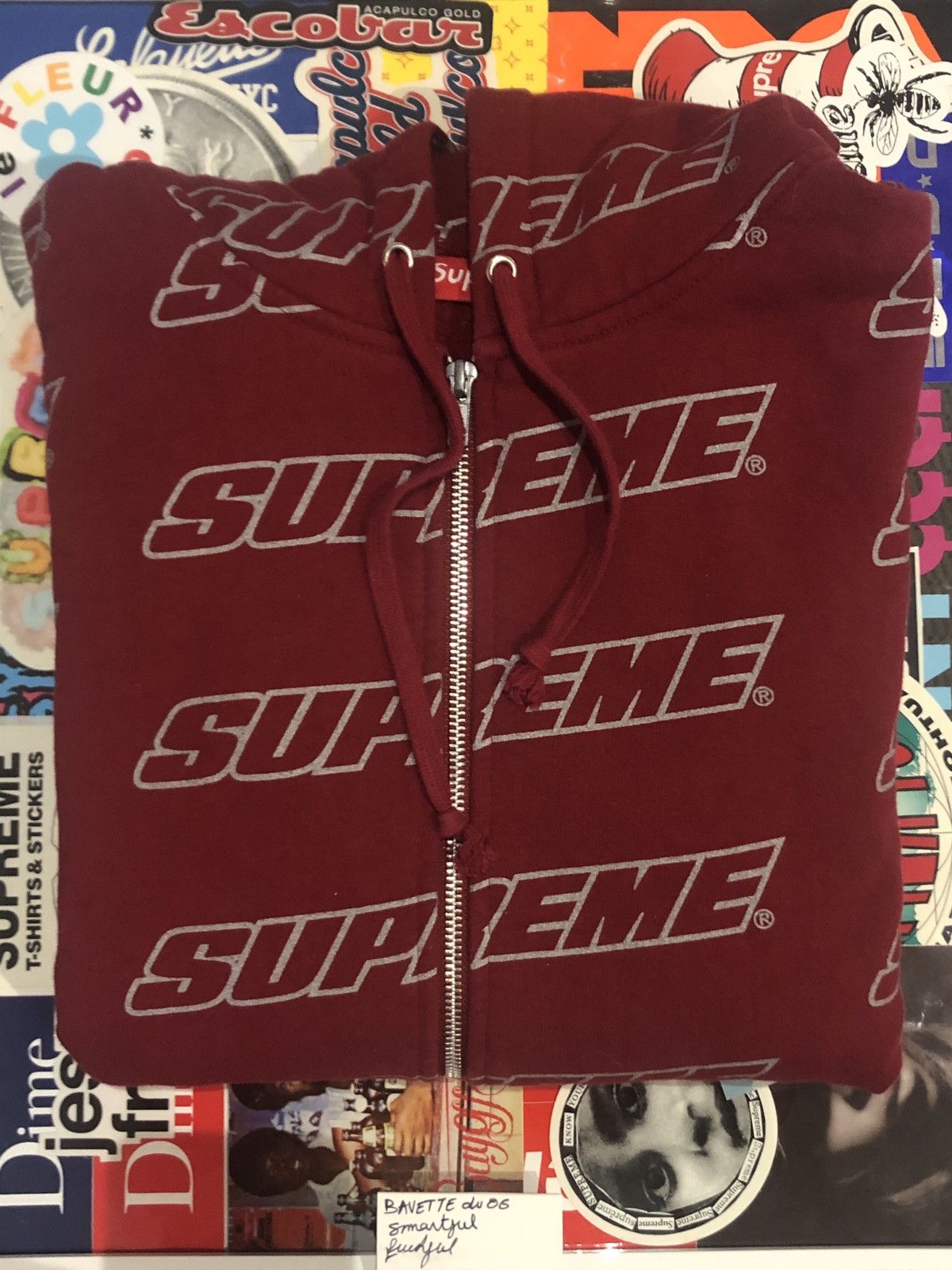 Supreme Repeat Zip-Up Hoodie Supreme Red | Grailed