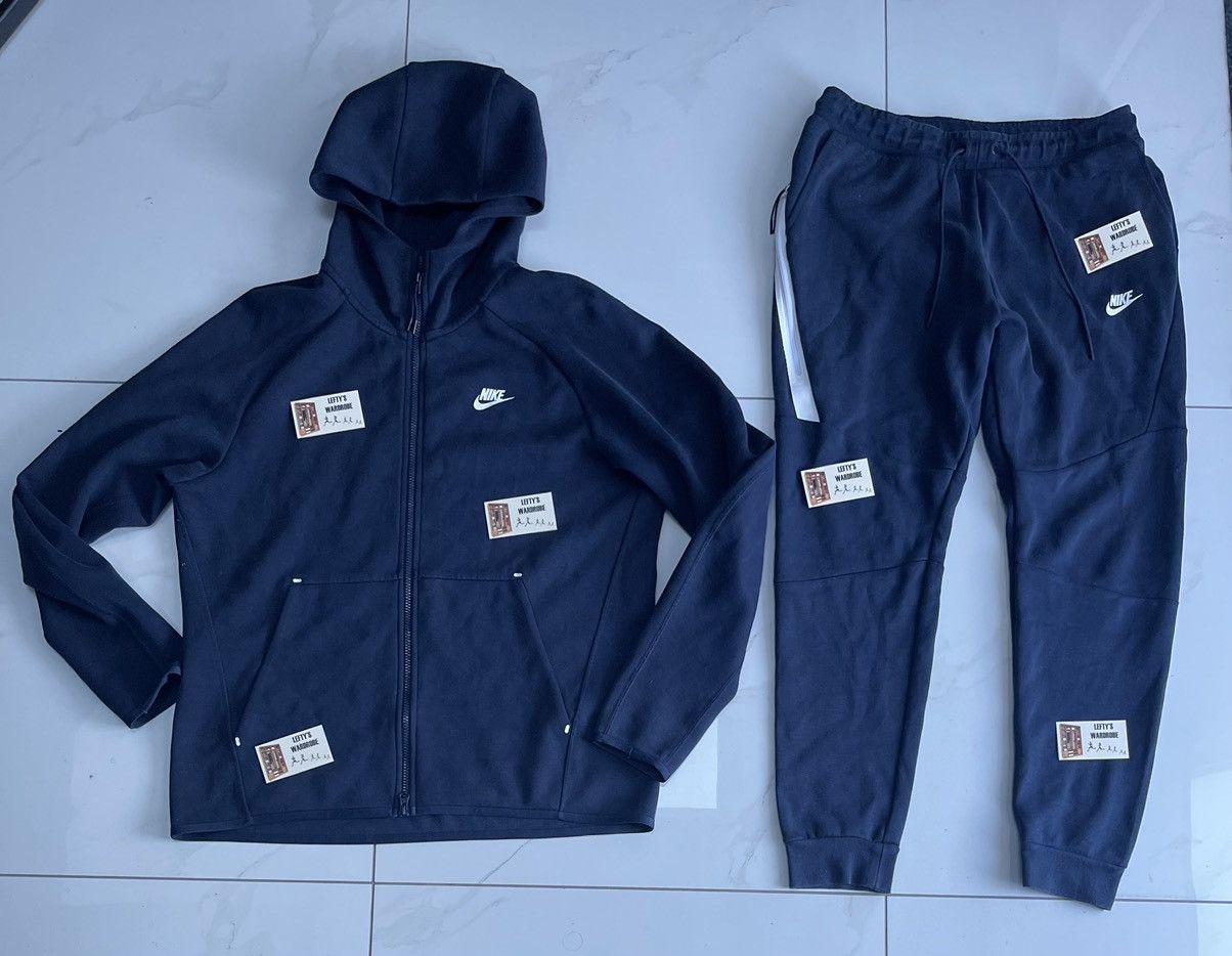 Nike Nike Tech Fleece Obsidian Navy/White Old Season Tracksuit | Grailed