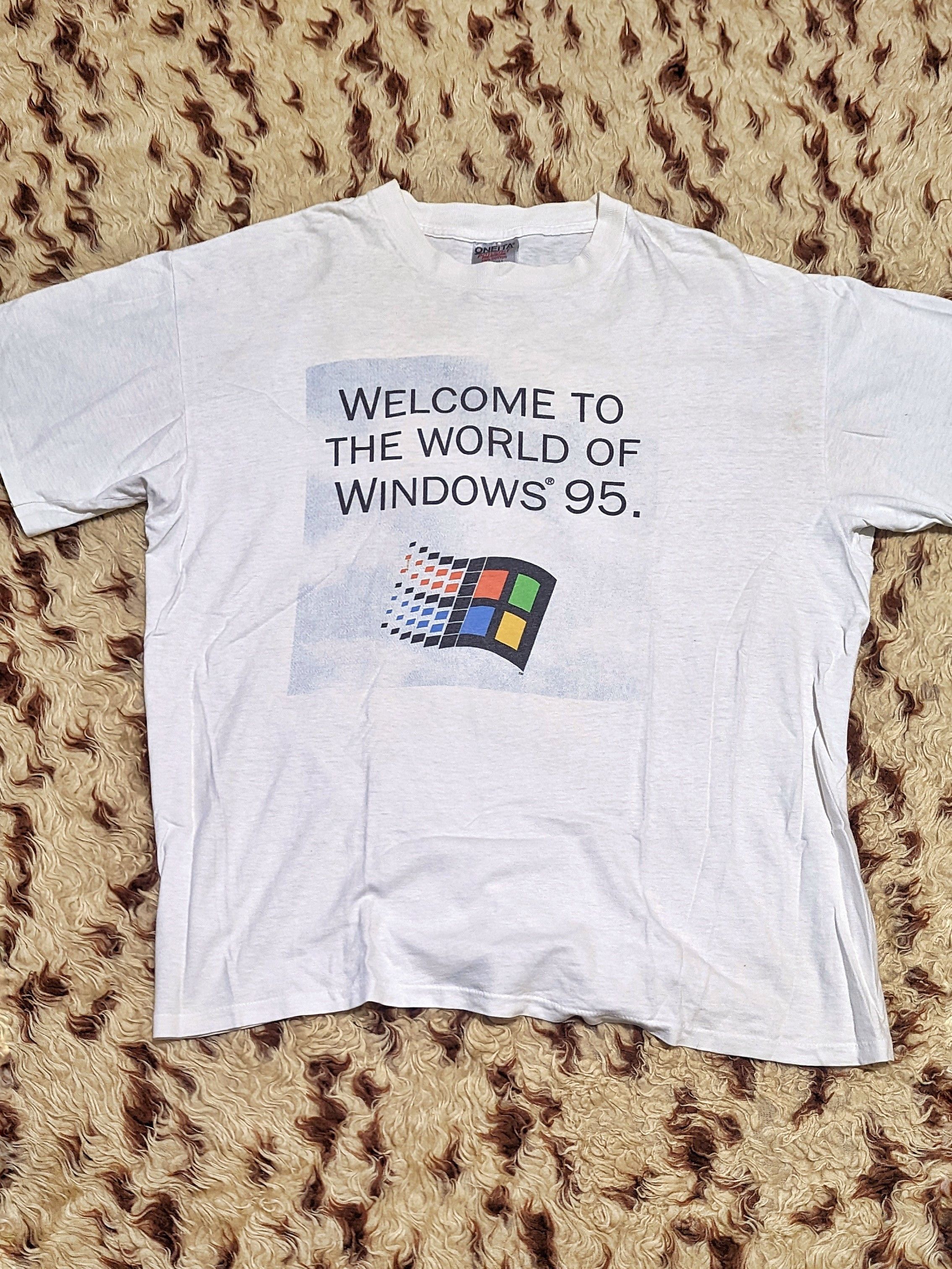 Microsoft × Vintage 1995 Windows 95 Launch Promo Shirt | Grailed