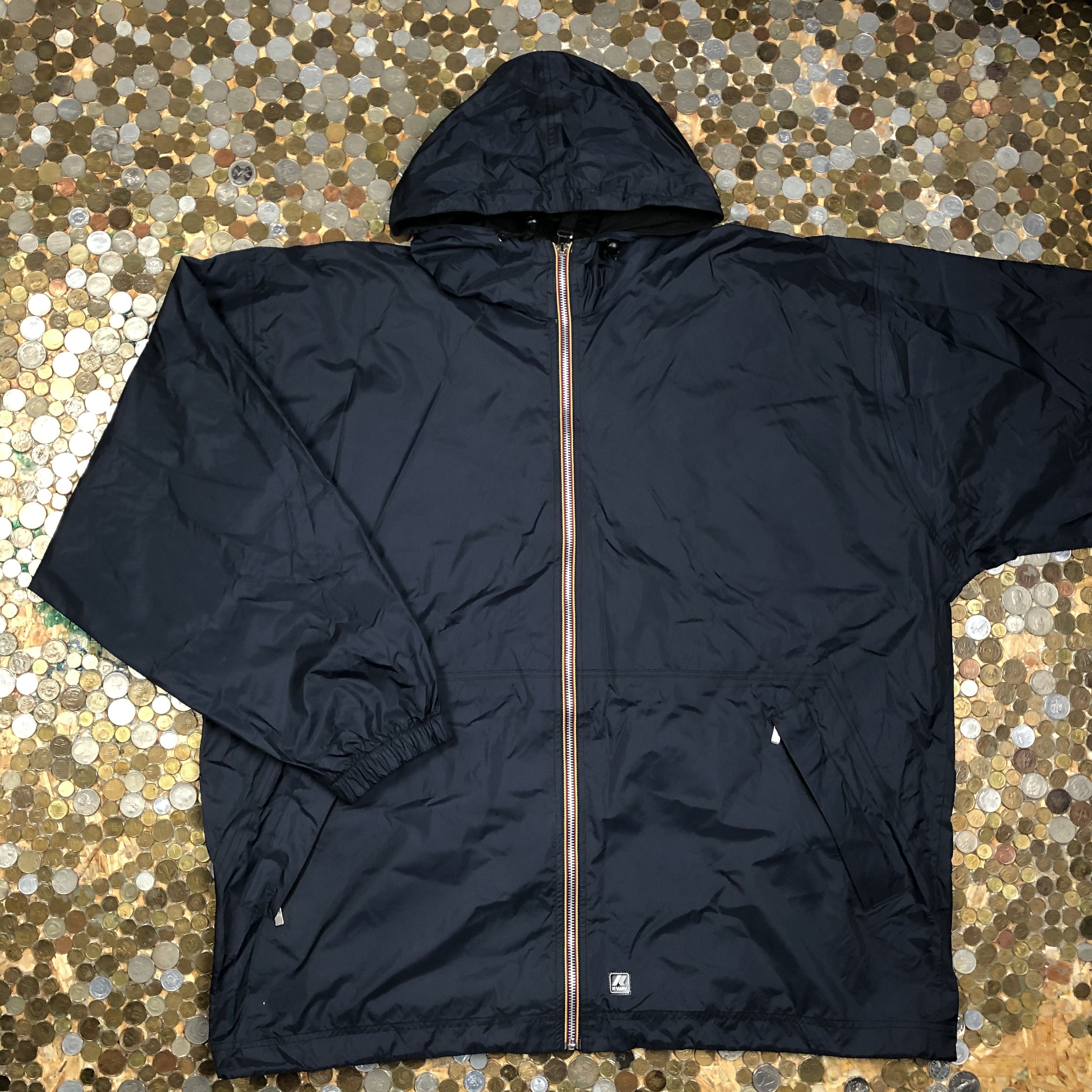 K-Way × Vintage K Way Plus waterproof wind procetion jacket with hoodie ...