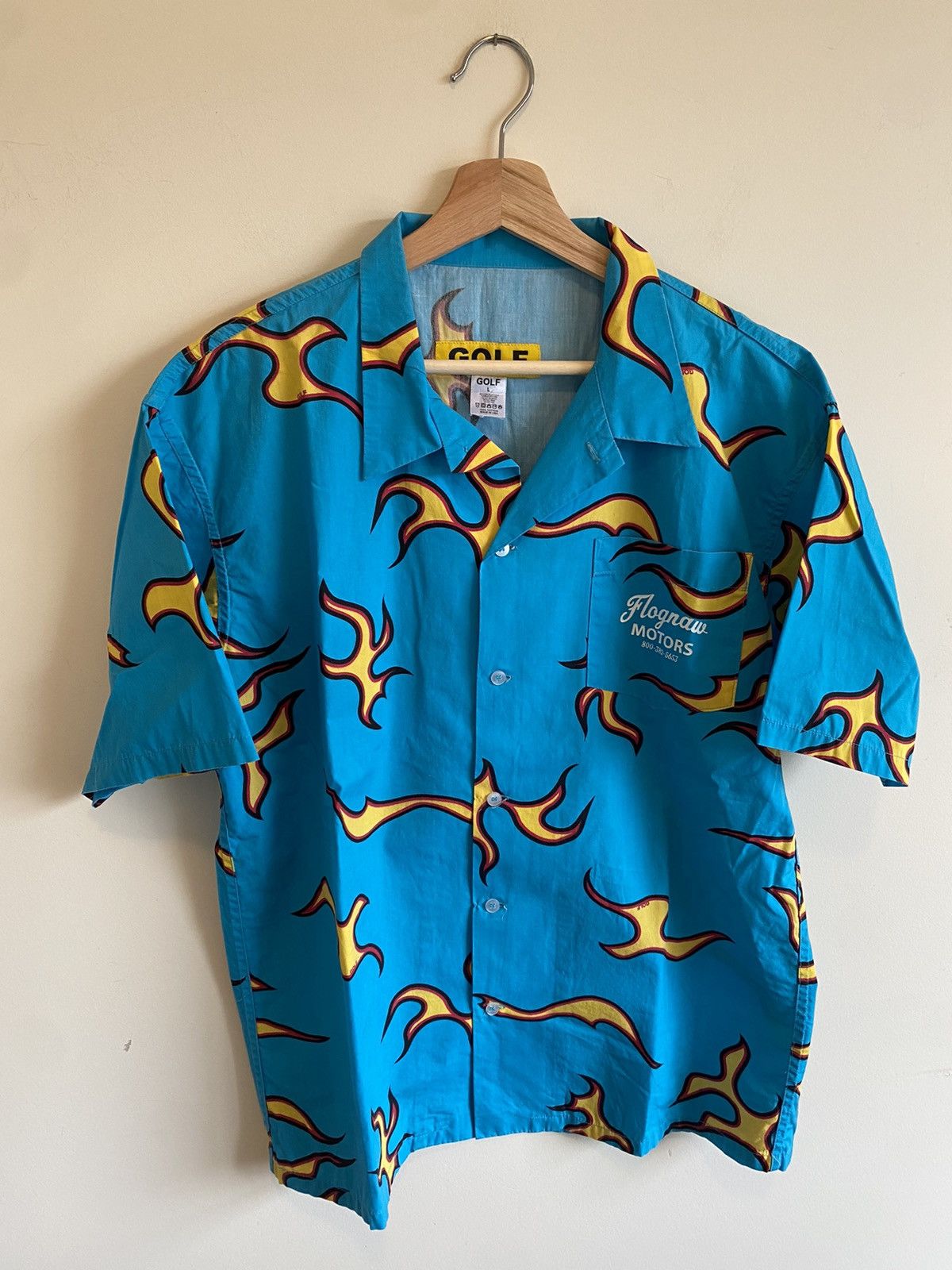 Golf Wang × Golf le Fleur × Tyler The Creator Flame Button Up Flog Gnaw ...