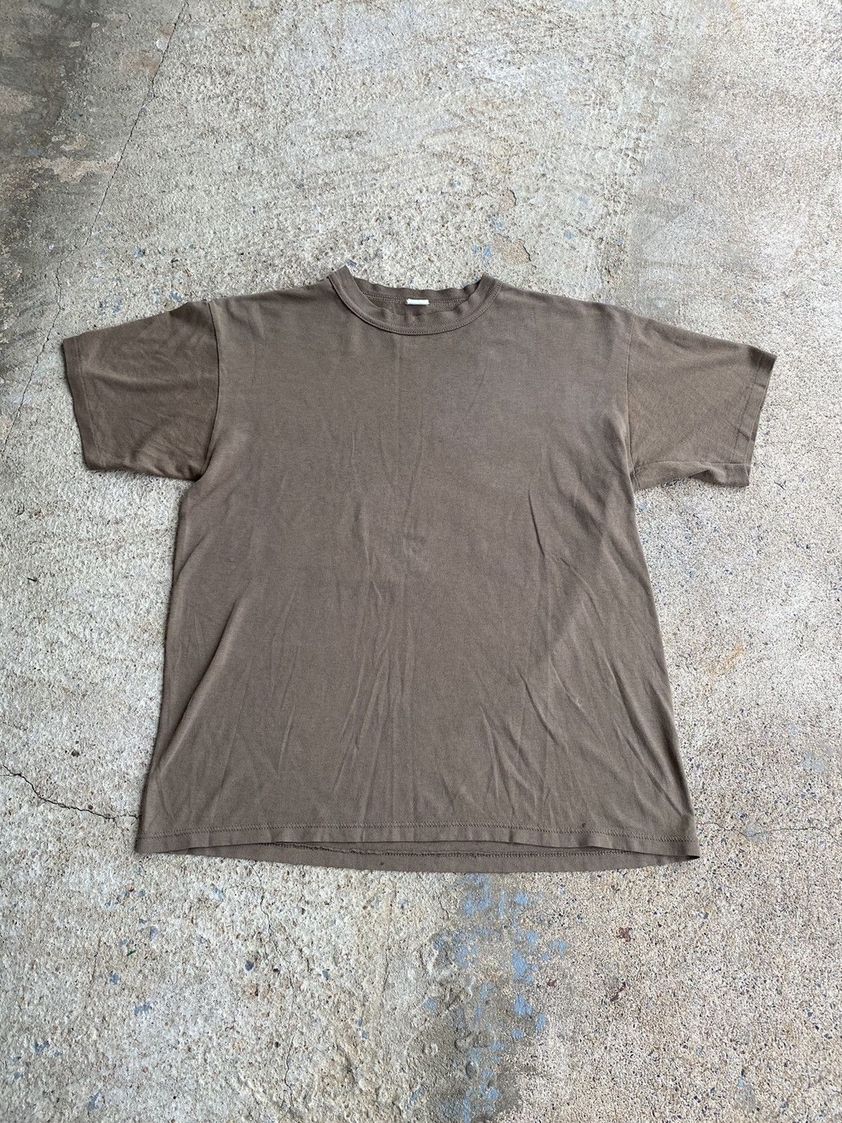 Vintage Vintage 80’s Tan Blank Military Single Stitch Shirt | Grailed