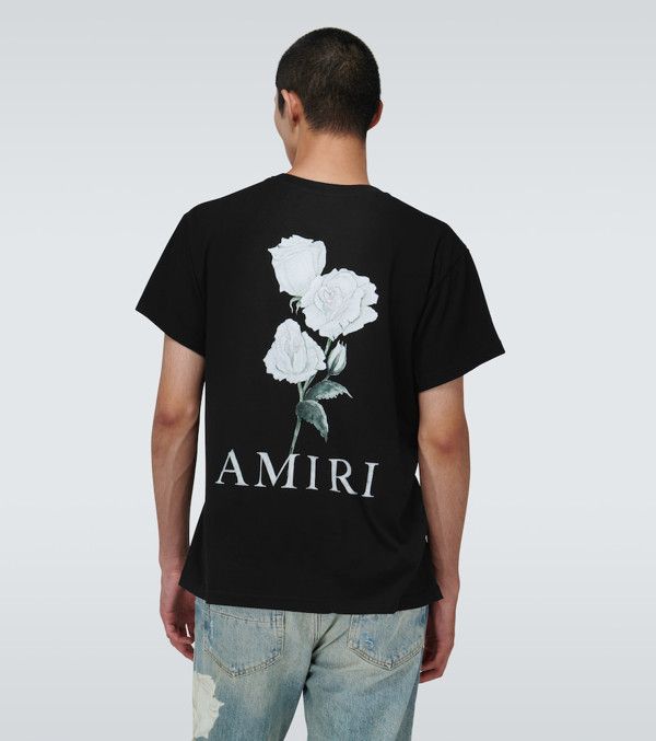 Amiri Amiri Black Flowers Tee | Grailed