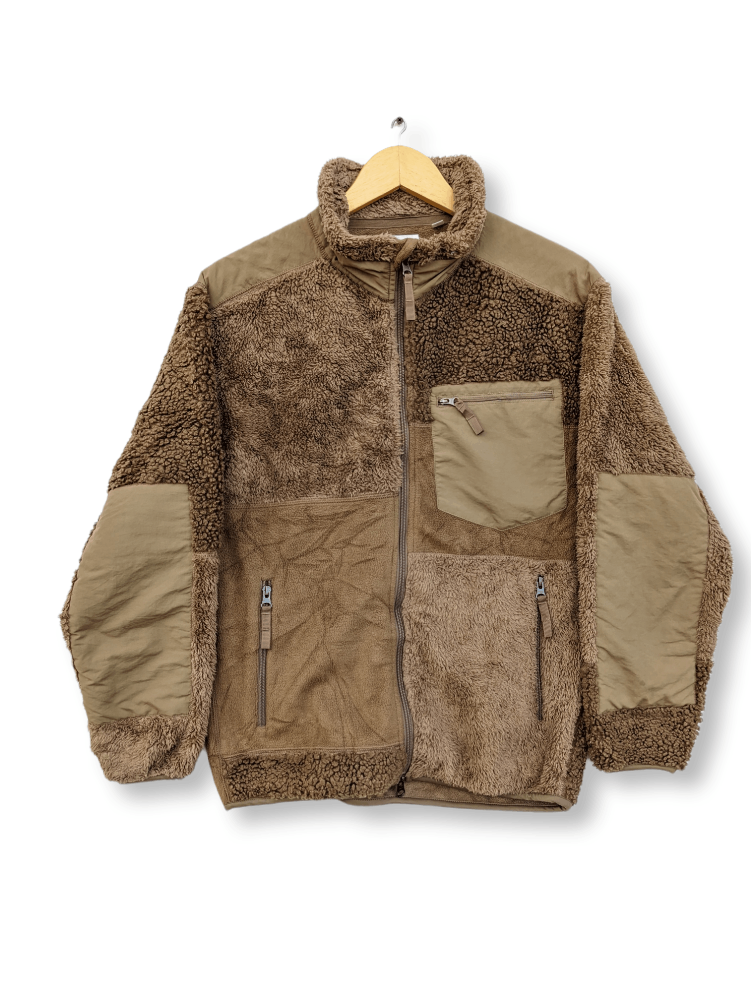 Engineered Garments Engineered Garment Patchwork Sherpa Sweater Jacket ...