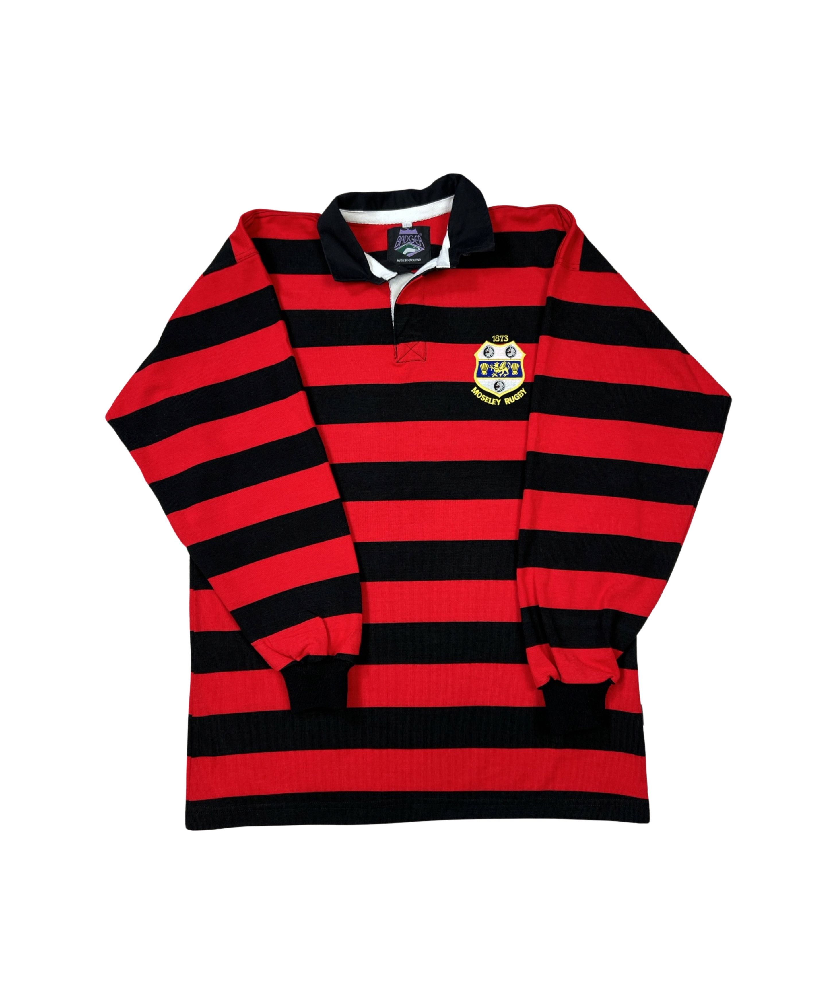 Vintage Vintage 90s Badger Moseley Rugby Striped Polo Shirt England ...