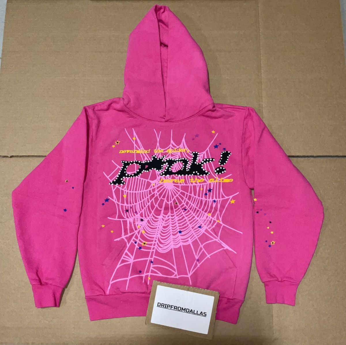 Spider × Young Thug 555 Spider World Wide x Young Thug Pink Hoodie ...