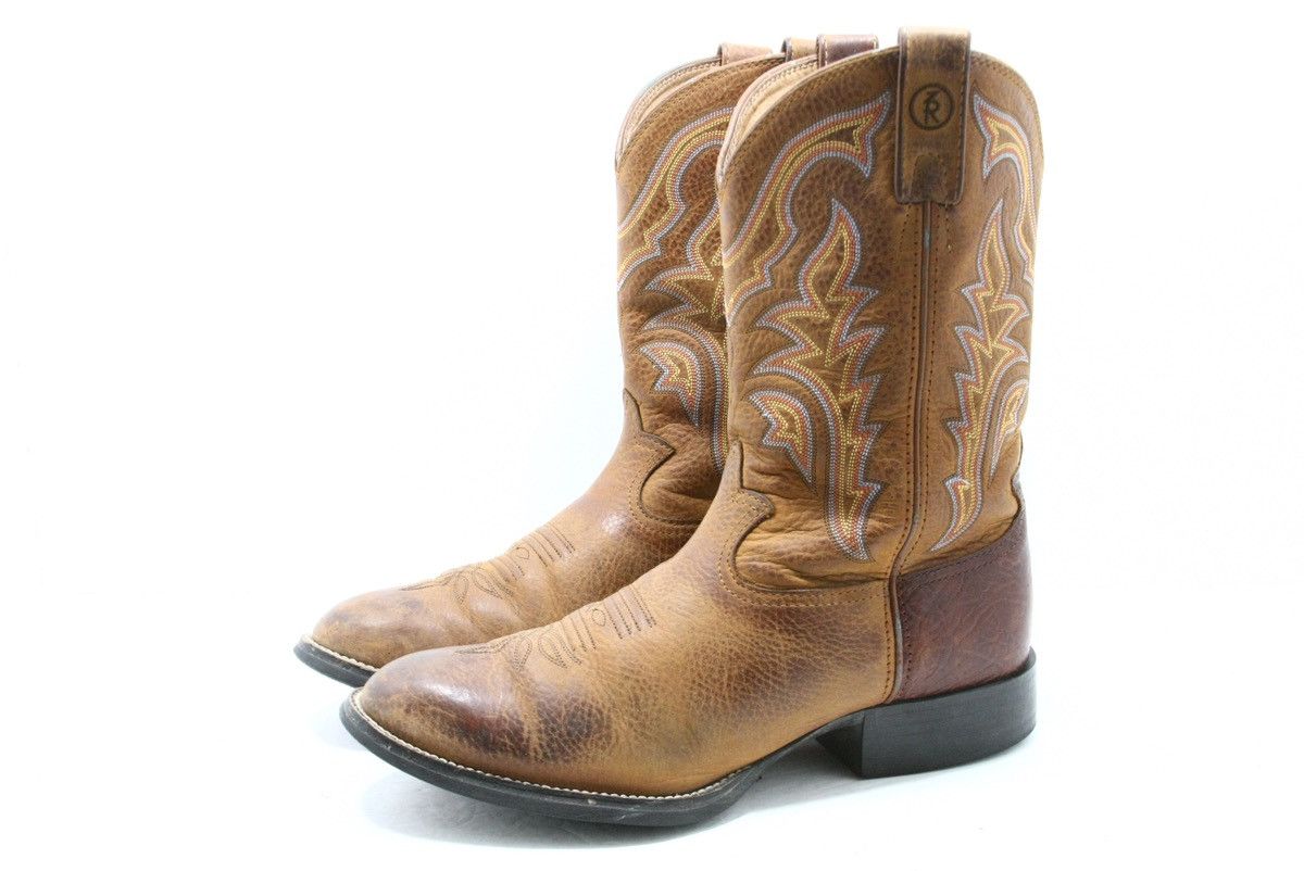 Tony Lama Tony Lama Mens 3R Roper Work Boots Size 10.5 Rojo Brindle ...