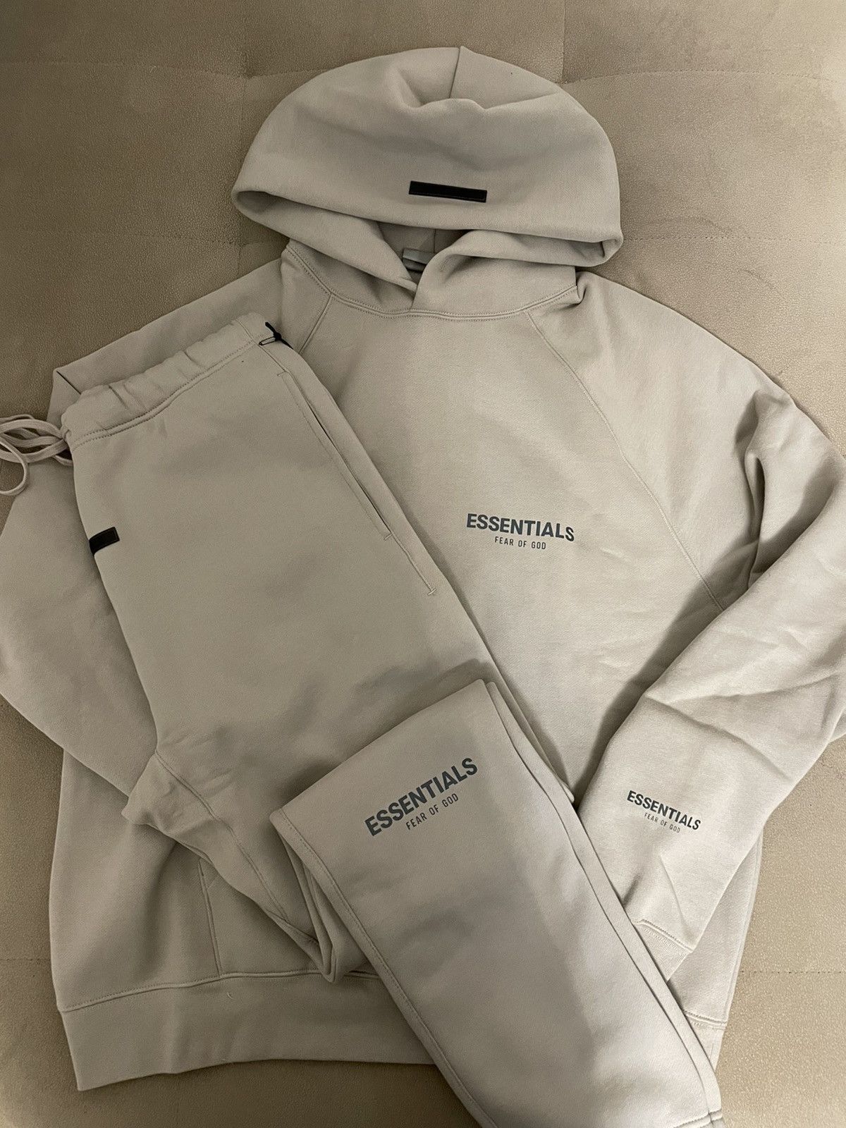 Fear of God Fear of god essentials sweatsuit Tan Medium | Grailed