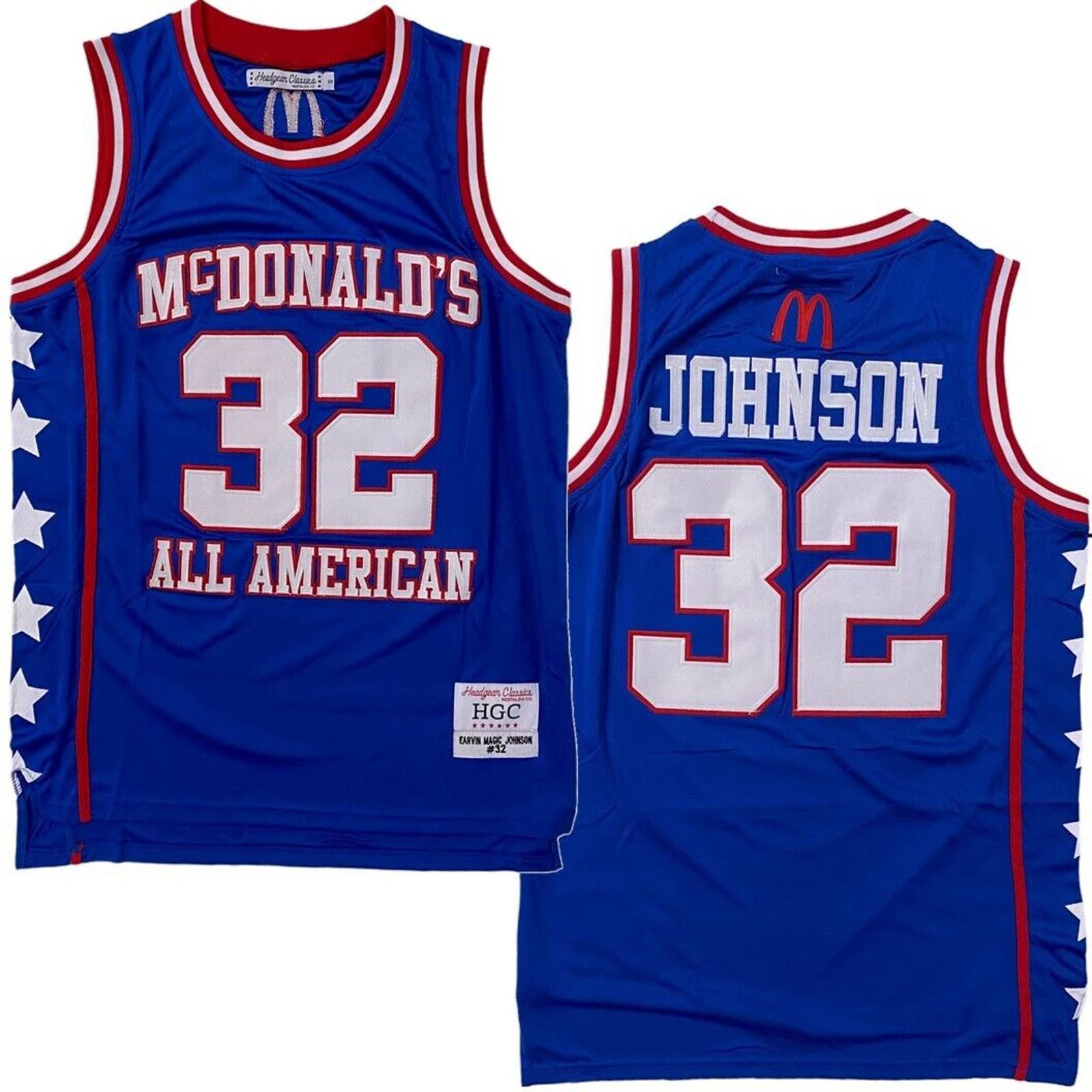 Custom Magic Johnson Headgear Classics McDonalds High School Jersey ...