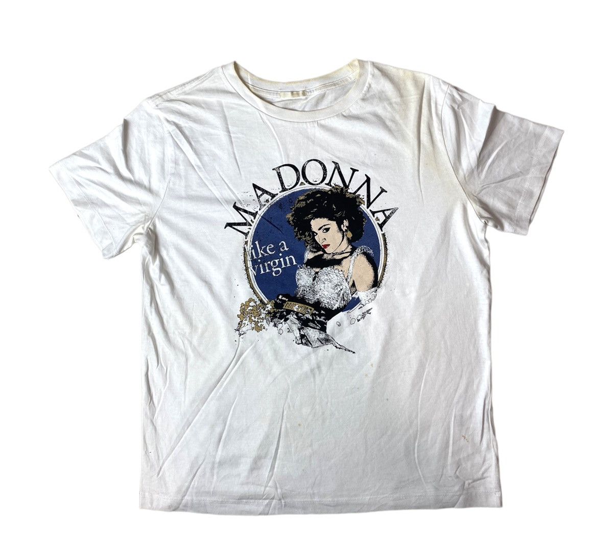 Band Tees × Signatures × Vintage Madona Like A Virgin The Virgin Tour ...