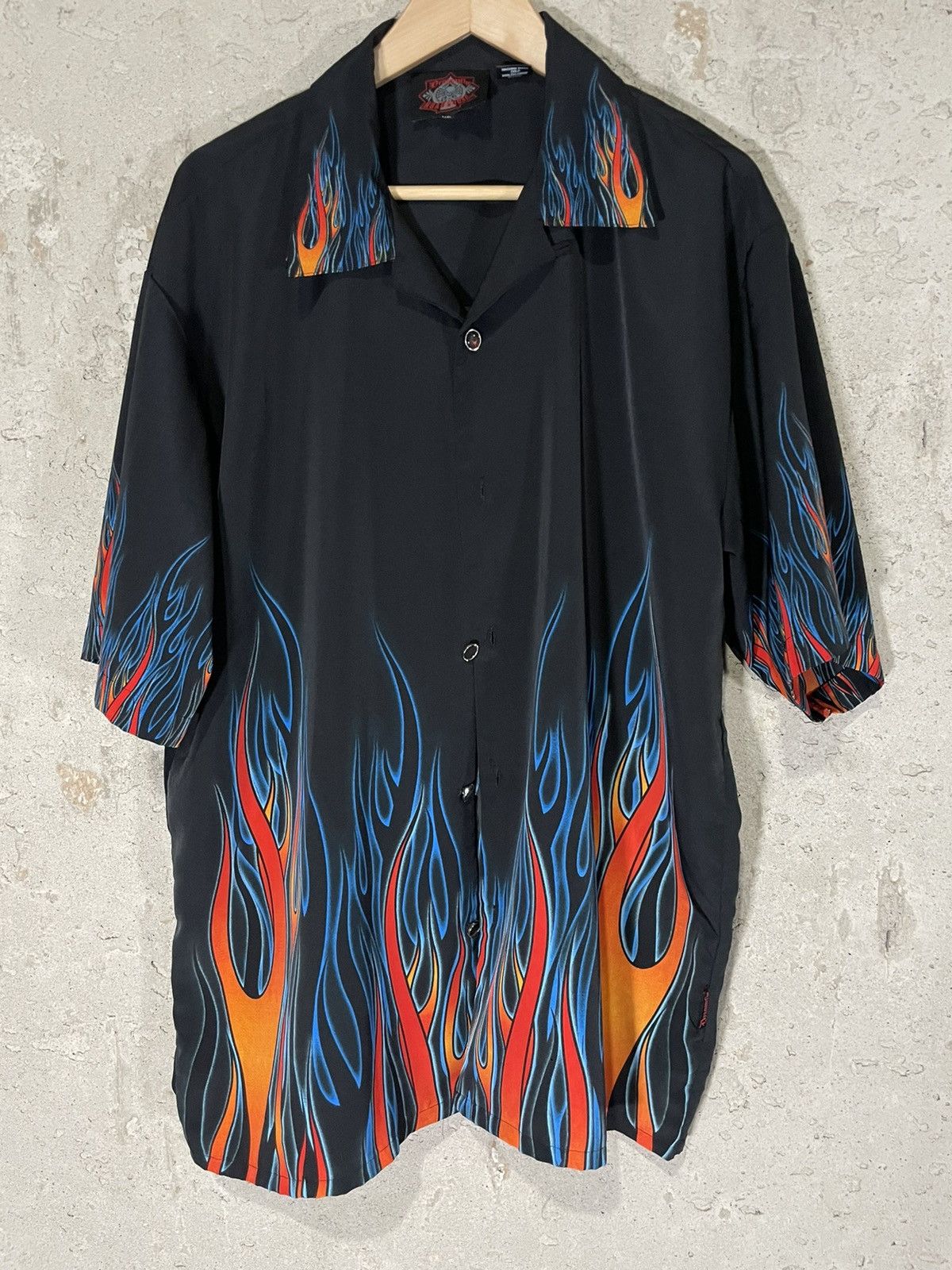 Art × Streetwear × Vintage Dragonfly Roadhouse Fire Flames blue orange ...