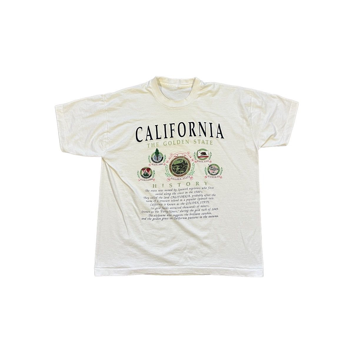 Vintage 90s California History Tee | Grailed