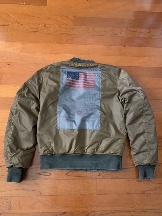 Alpha Industries L-2B Blood Chit Battlewash Flight Bomber Jacket Olive ...