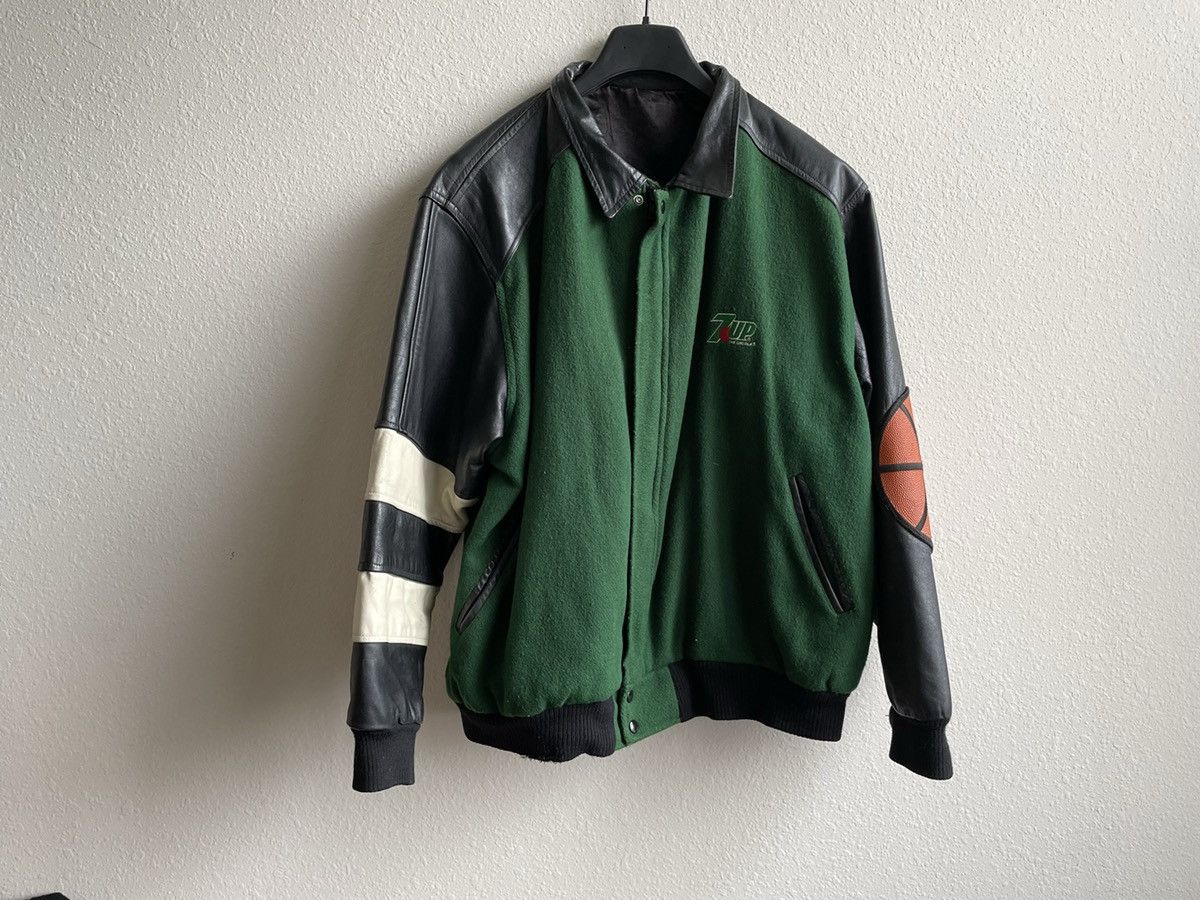 Vintage Identities Inc 7Up Shootout 90s Leather Jacket | Grailed