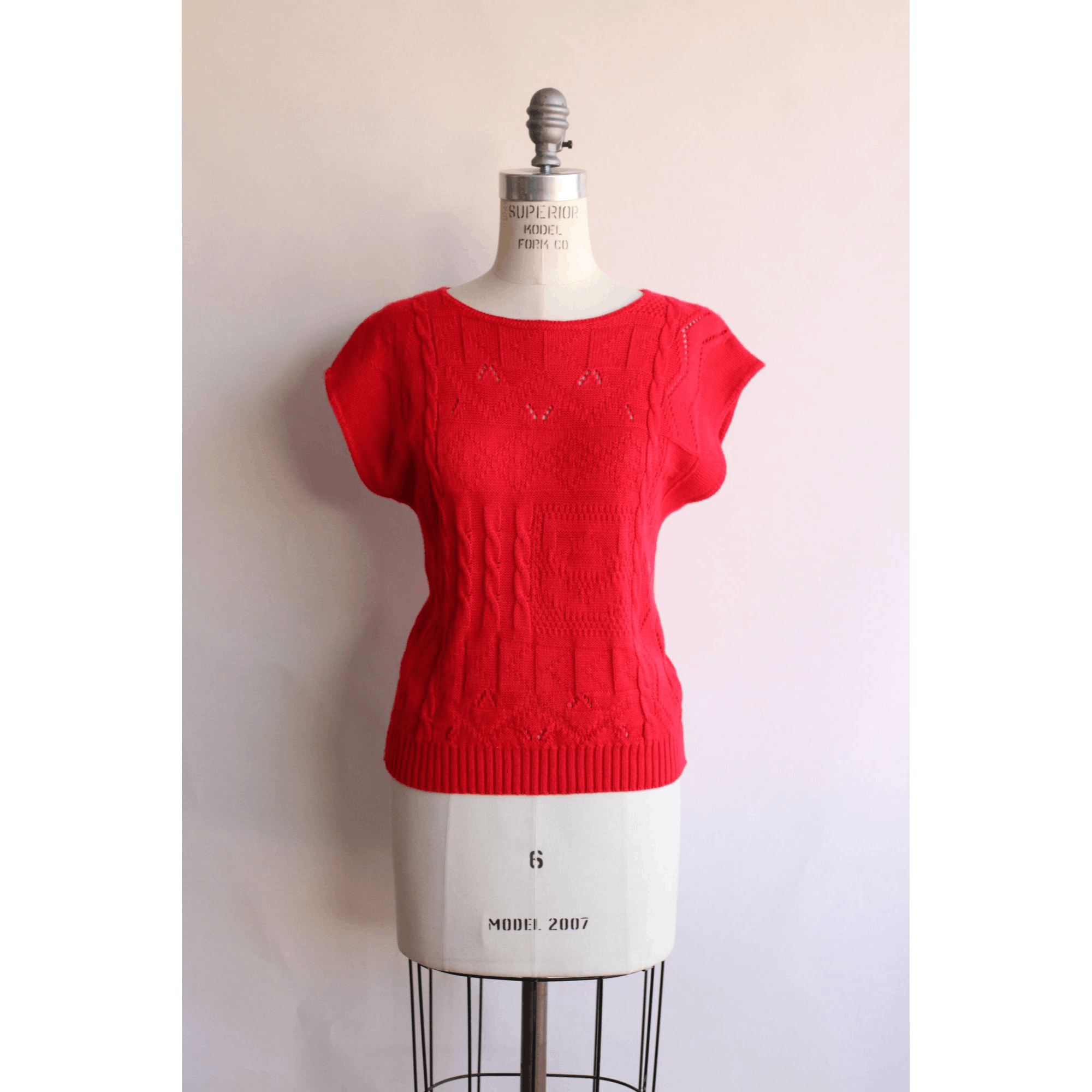 Vintage Vintage 1980s Sweater / Barry & Me Red Pullover / Short Slee ...