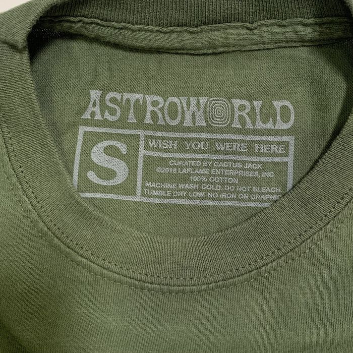 Travis Scott TRAVIS SCOTT Astroworld Festival Run Flower Tee Olive ...