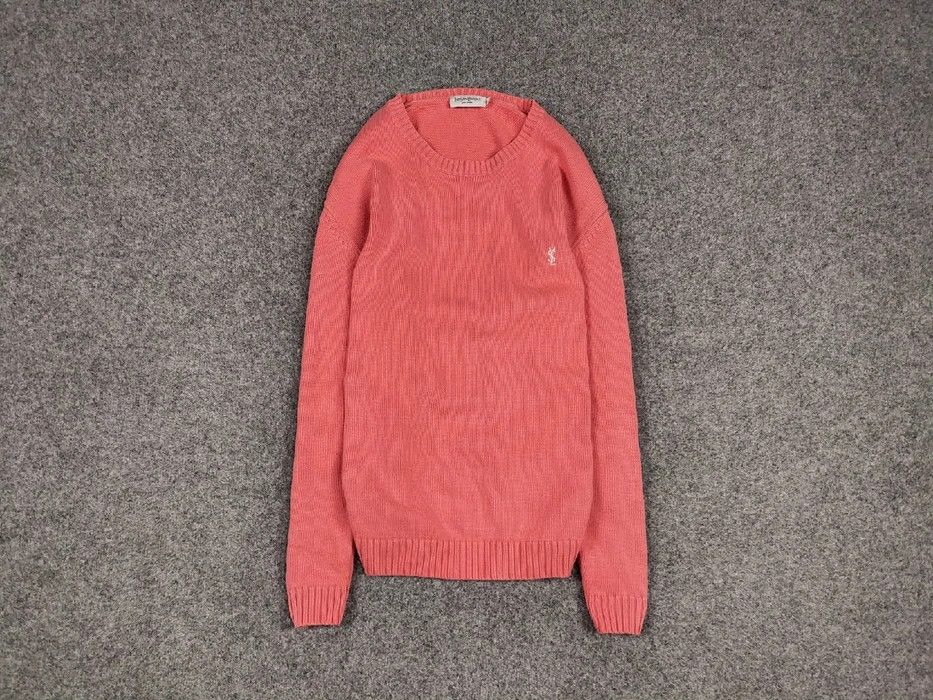 Vintage Vintage Yves Saint Laurent YSL Coral Crewneck Knit Sweater ...