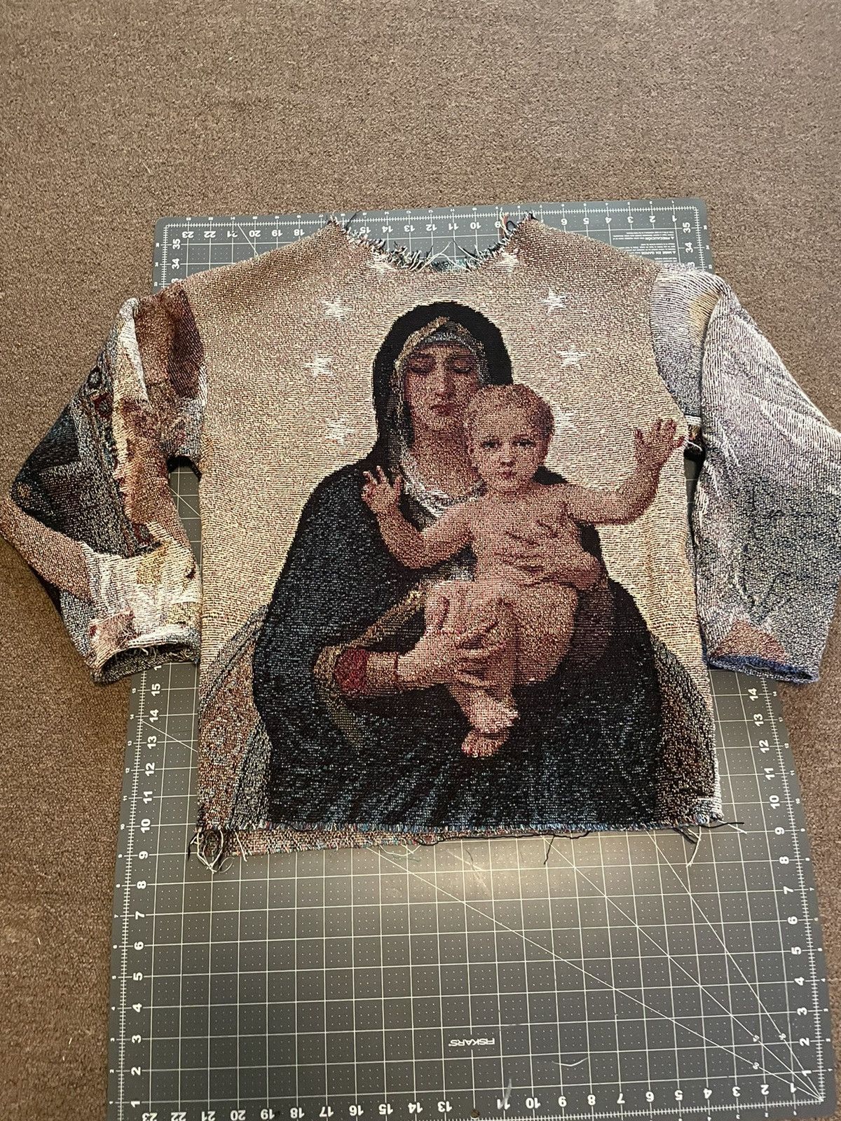 Custom Virgin Mary tapestry sweater 🙏🏽 | Grailed