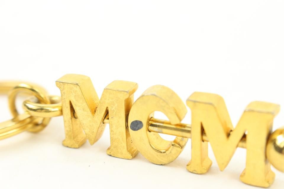 MCM MCM Gold Visetos Logo Keychain 118m41 | Grailed