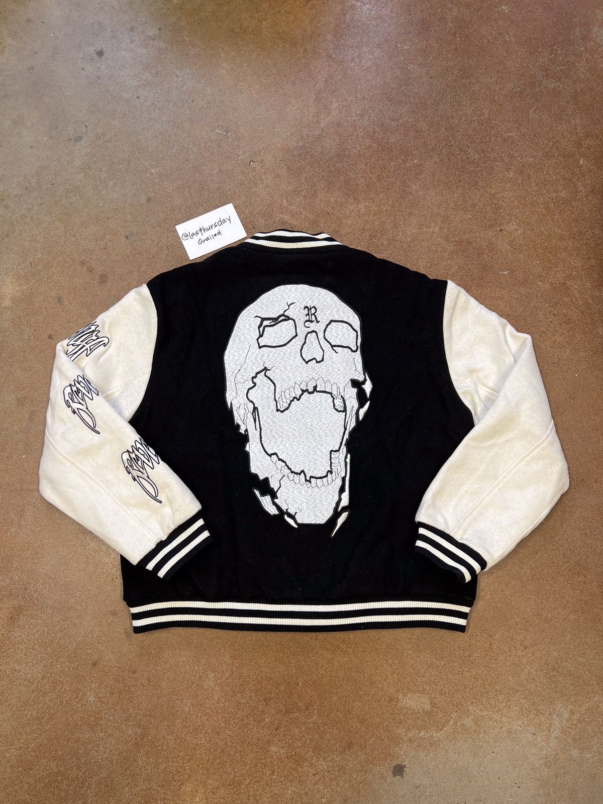 Revenge Revenge Varsity Jacket Black/White Medium | Grailed