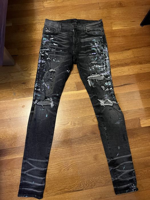 Amiri Amiri Distressed Paint Splatter Jeans | Grailed