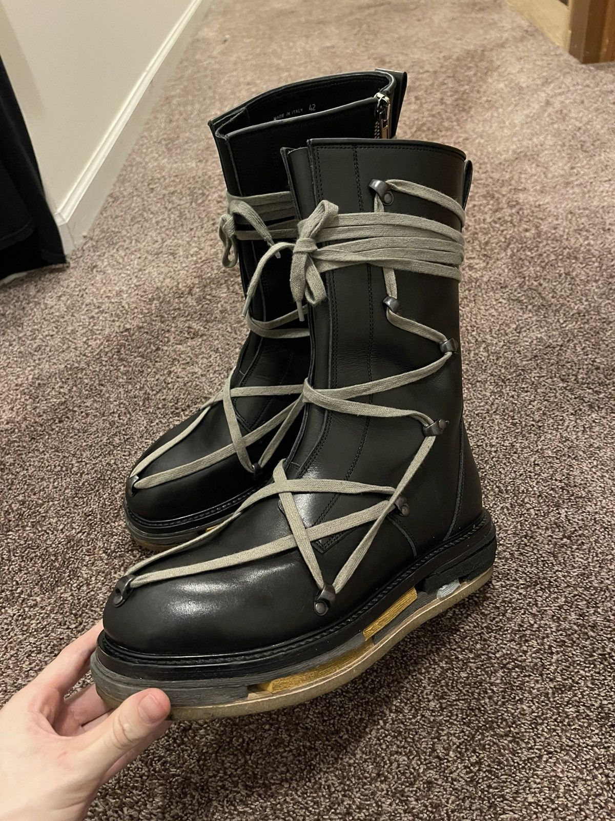Rick Owens Glitter FW17 Lego Pentagram Boots | Grailed