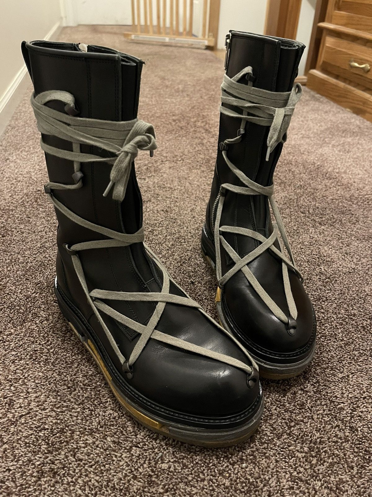 Rick Owens Glitter FW17 Lego Pentagram Boots | Grailed