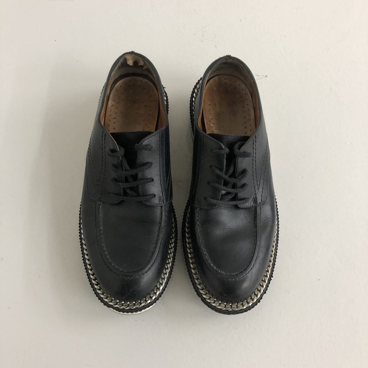 Givenchy ROTTWEILER CHAIN-TRIMMED LEATHER DERBY SHOES | Grailed