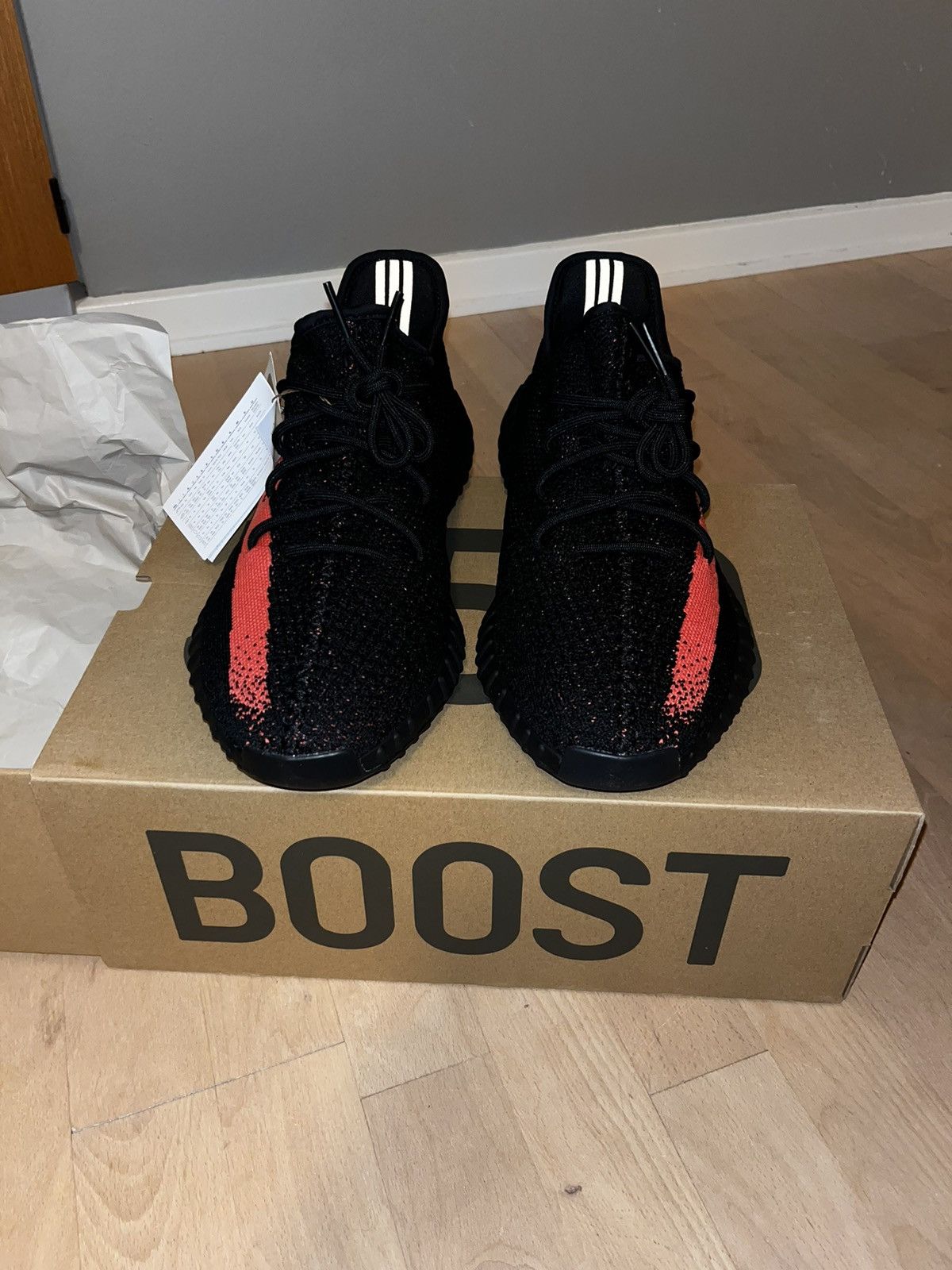 Adidas Yeezy Boost 350 V2 Red Stripe | Grailed