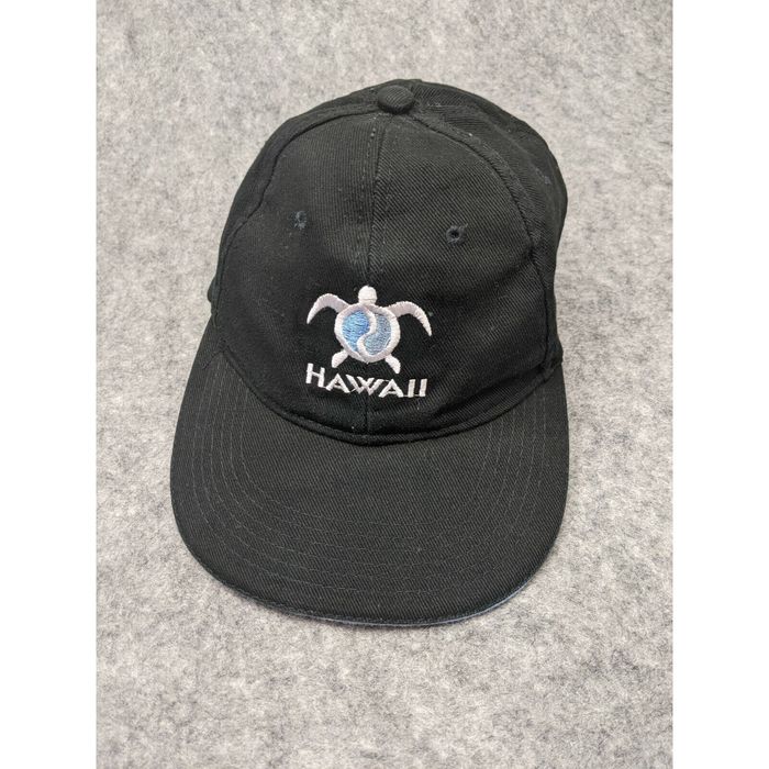 Vintage Hawaii Cap Surfware Black Embroidered Sea Turtle Strap Back ...