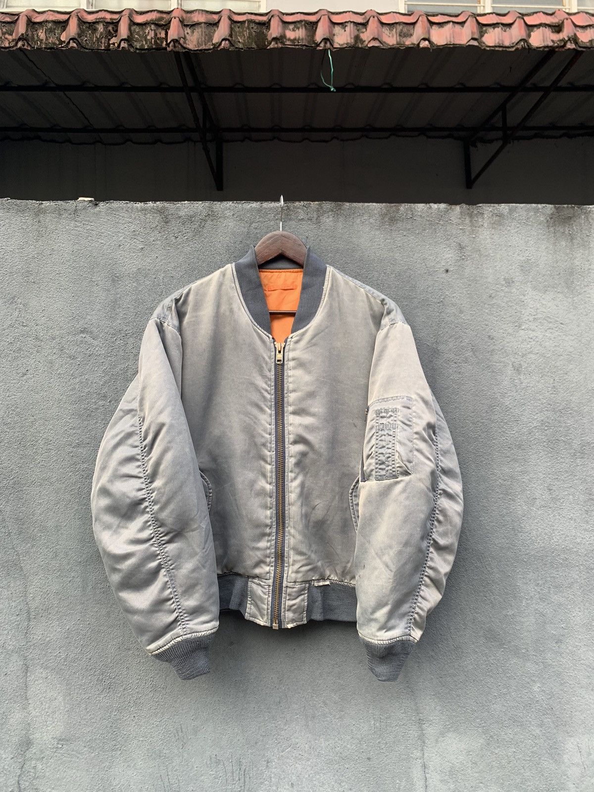 Bomber Jacket × Japanese Brand × Vintage 🪖Vintage FADED Flyers MA-1 Man Intermediate Bomber ...