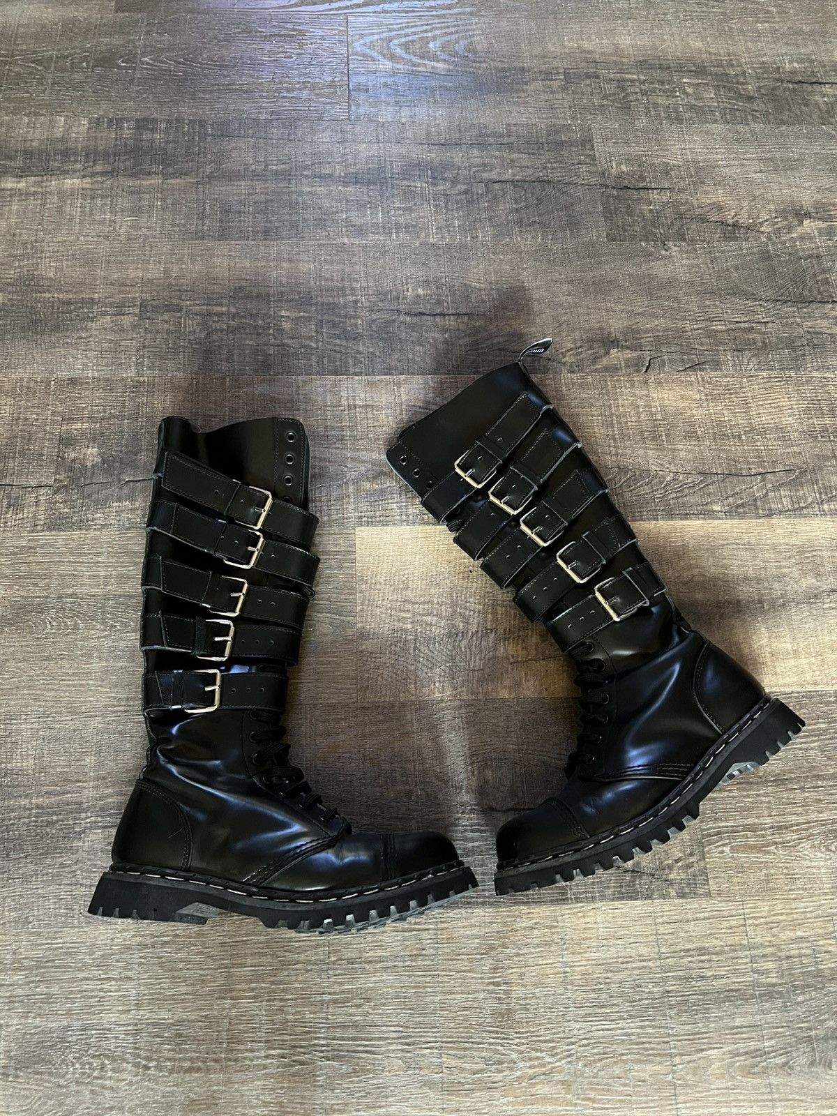 Streetwear × Vintage Demonia knee high black goth combat boots | Grailed