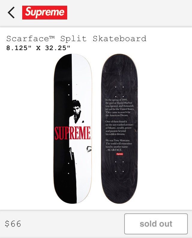 Supreme Scarface Split Deck | Grailed