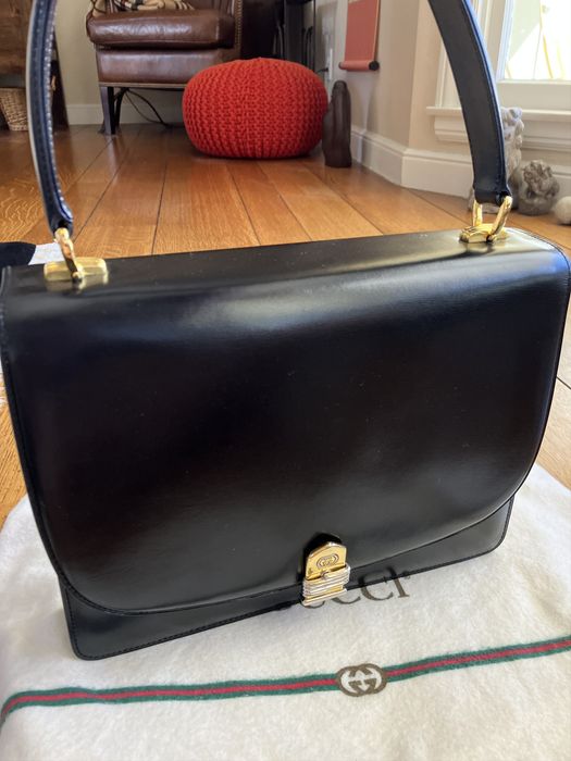 Gucci 1980s Smooth Leather Clasp Bag | Grailed