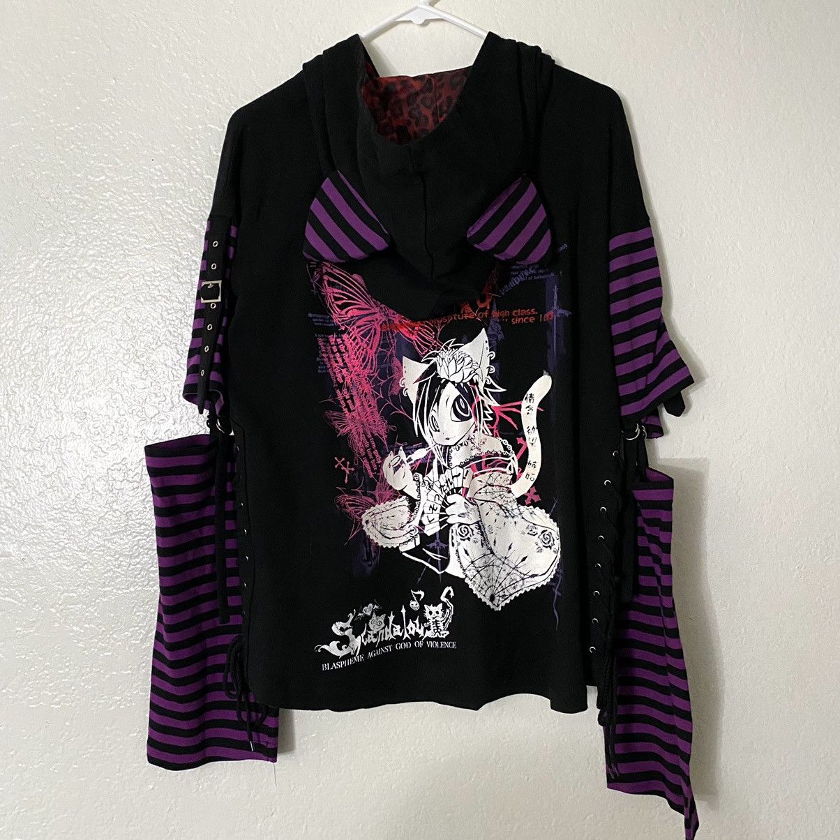 20471120 × Drain Gang × Maris Rock MARIS ROCK "WIT-12" Cat Ear Hoodie ...