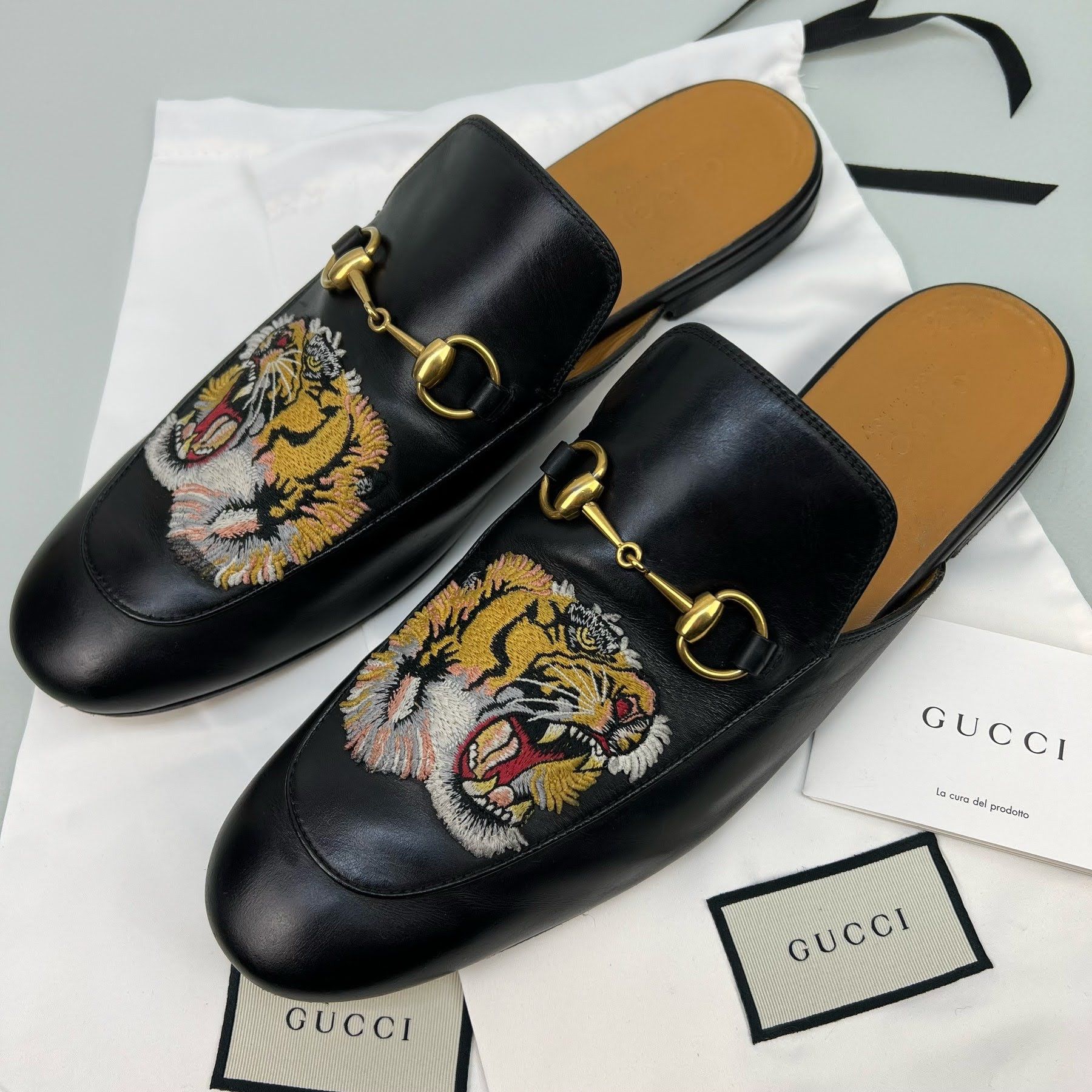 Gucci Princetown Jordaan mule tiger embroidery | Grailed