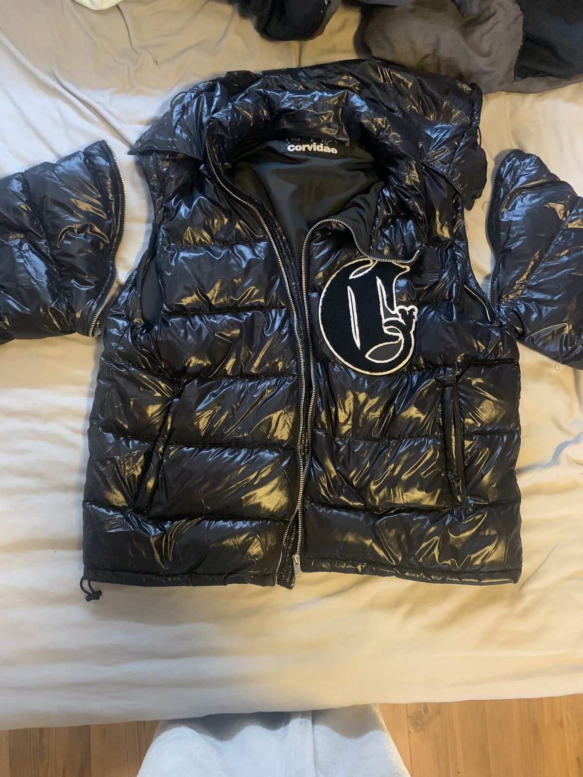 Streetwear Corvidae Black Puffer Jacket XL | Grailed
