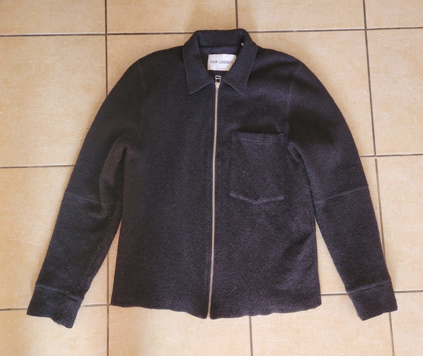 Our Legacy × Streetwear Our Legacy Splash Raw Edge Blouson Black Curl overshirt | Grailed