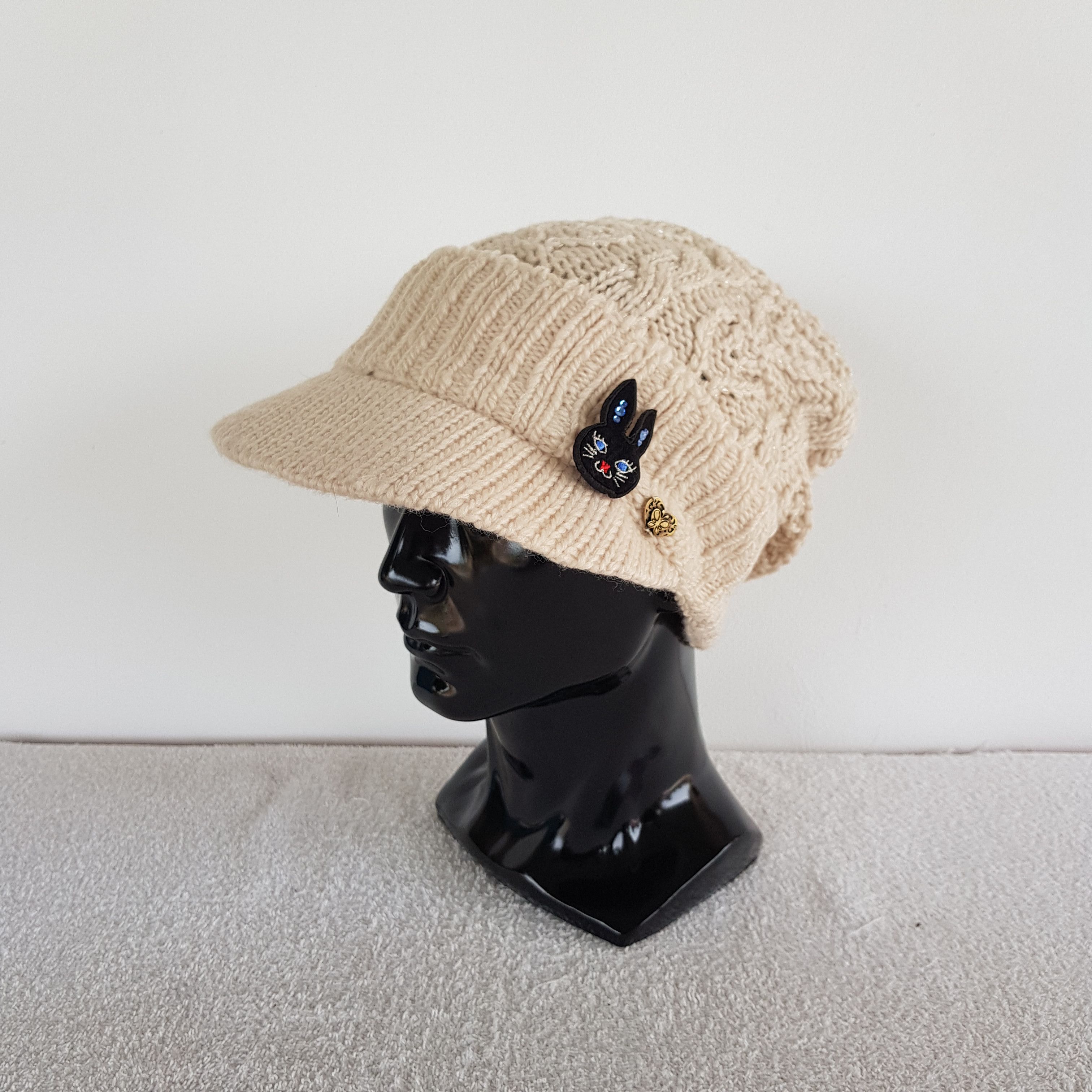 Japanese Brand × Vintage Japanese Knitted Crochet Beanie Snow Cap ...