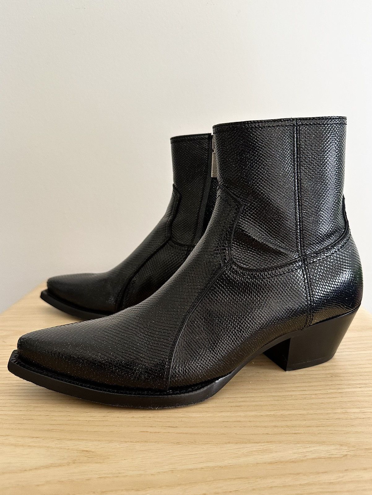 Saint Laurent Paris SLP Lizard Glitter Lukas Boots 43.5 | Grailed