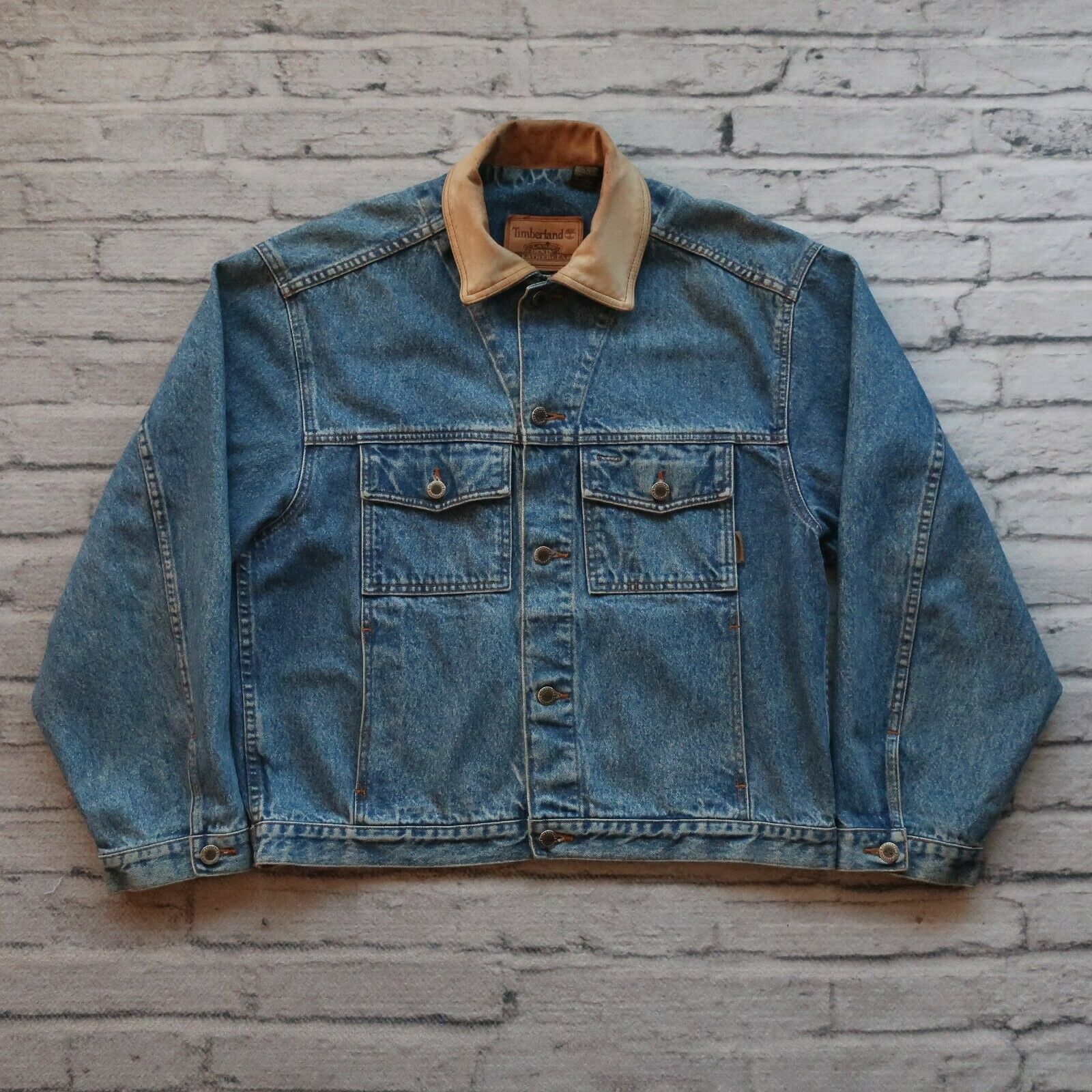 Timberland Vintage 90s Timberland Weathergear Denim Trucker Jean Jacket ...