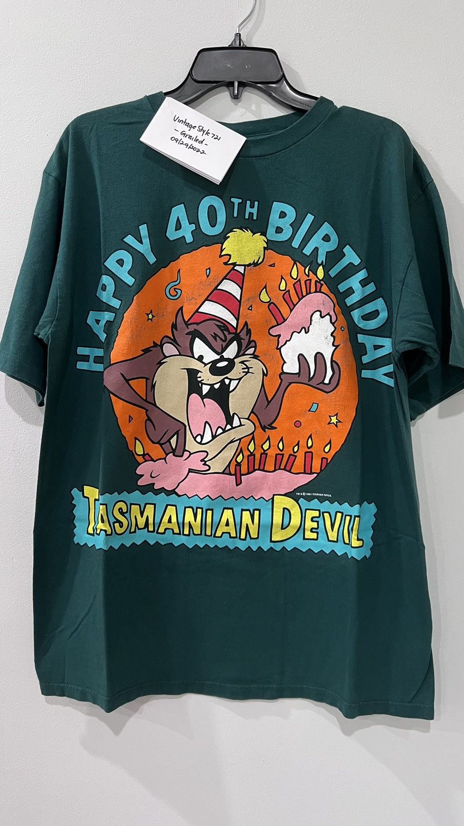 Vintage 1994 Happy 40th Birthday Tasmanian Devil Sz L Single Stitch ...