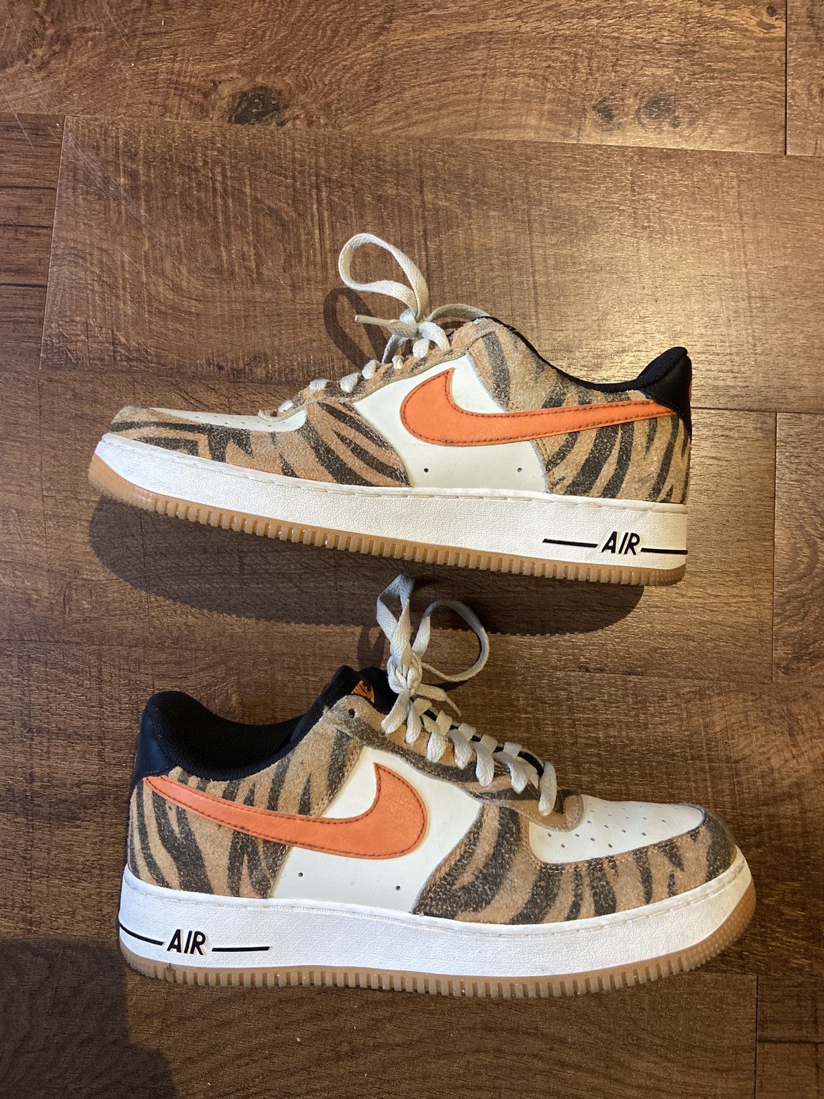 Nike Rare tiger Air Force 1 coconut milk orange beige animal pack | Grailed