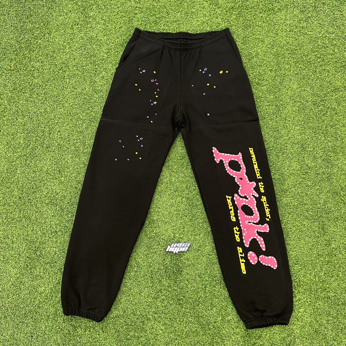Young Thug Spider worldwide P*nk Sweatpants Black | Grailed