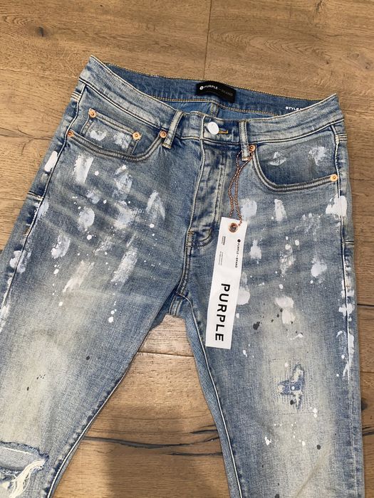 Purple Purple Light Indigo Paint Blowout Jeans P001-LIA | Grailed